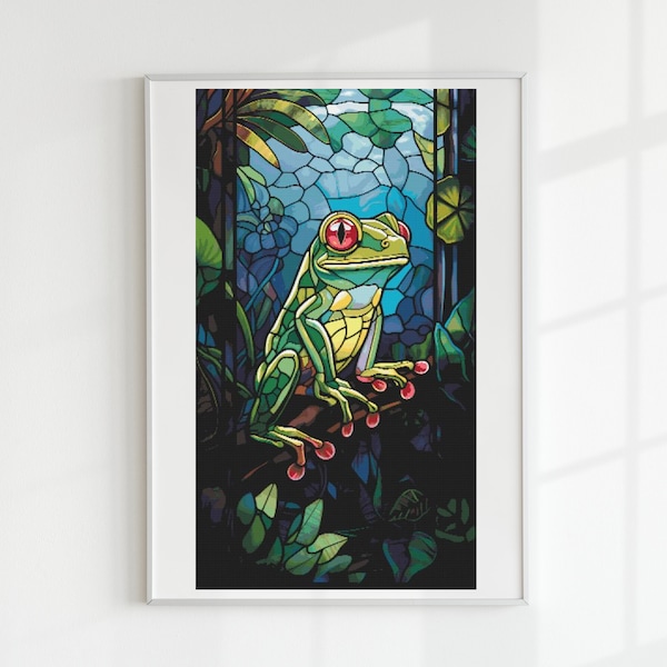 Stained Glass Frog Pattern - Etsy