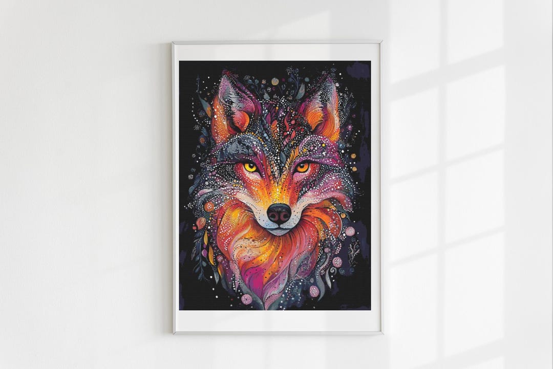 Painted Wolf Cross Stitch Pattern PDF - Etsy