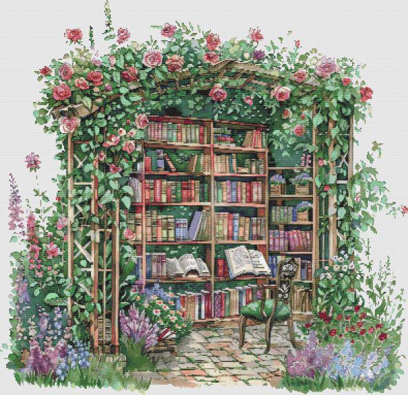 Garden Library Cross Stitch Pattern PDF - Etsy