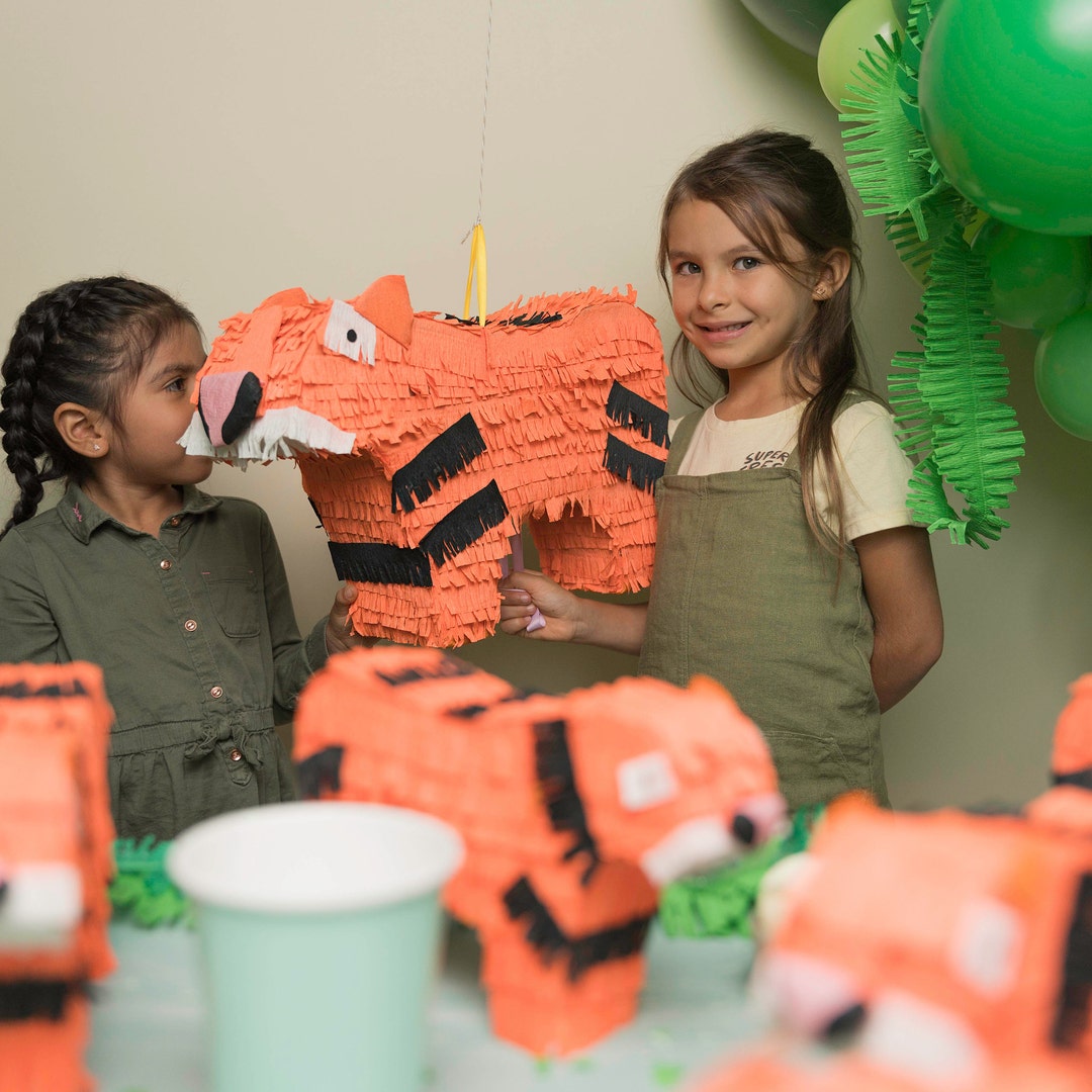 Handmade Tiger Pinata: Wild One Party Decoration (17.5x11.5x4.5 Inches ...