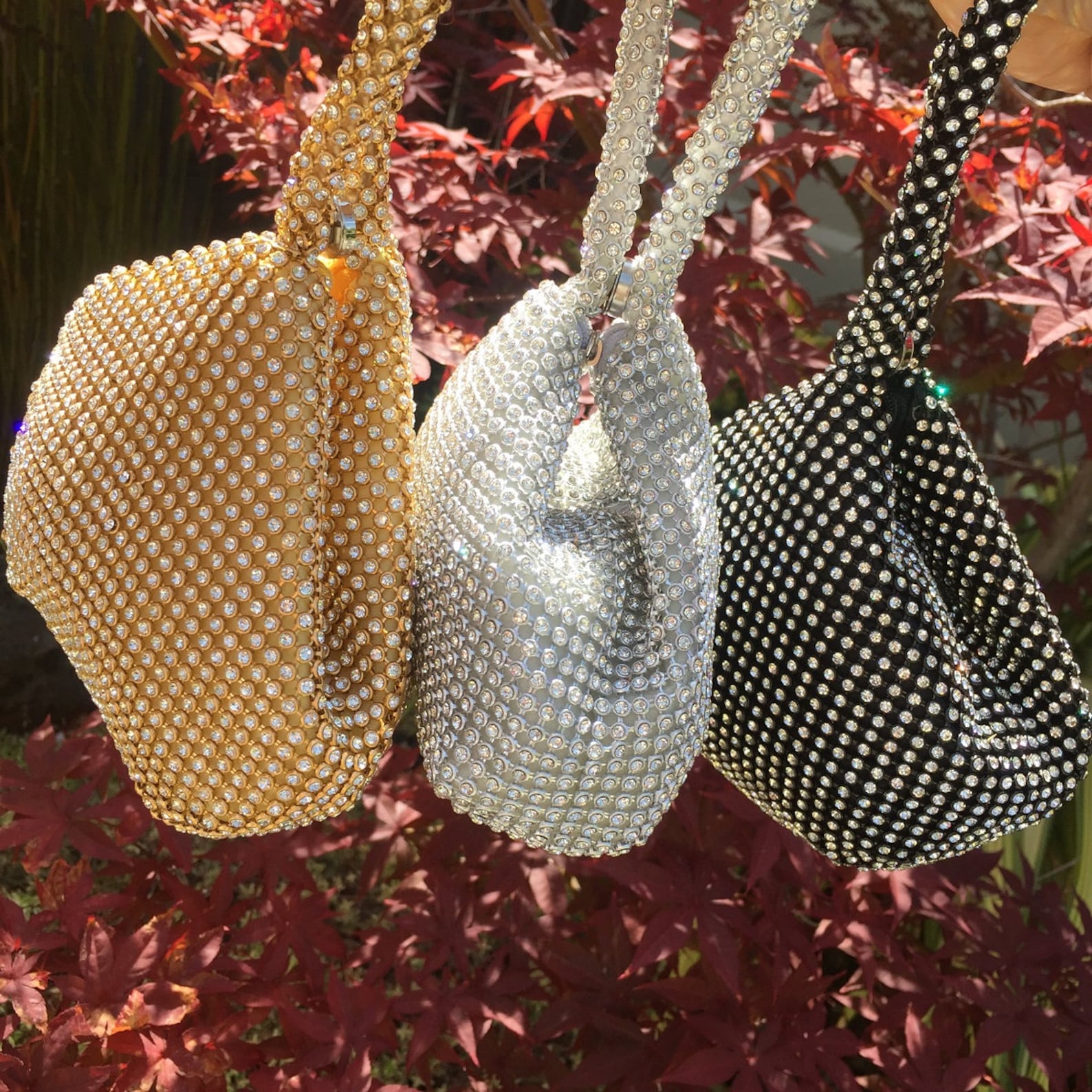 Amore Jewell Triangle Designs Purse Black/Silver/Gold color | Etsy