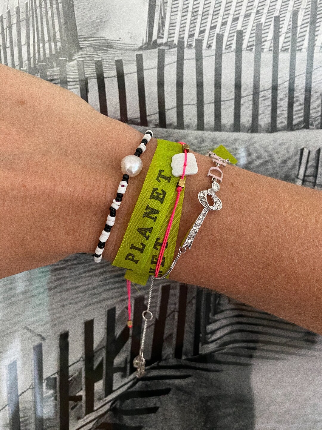 PINK PUKA SHELL Bracelet | Hot Pink Bracelet With a Shell | Friendship ...