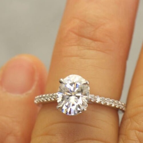 2ct Moissanite Engagement Ring Solitaire Wedding Ring - Etsy