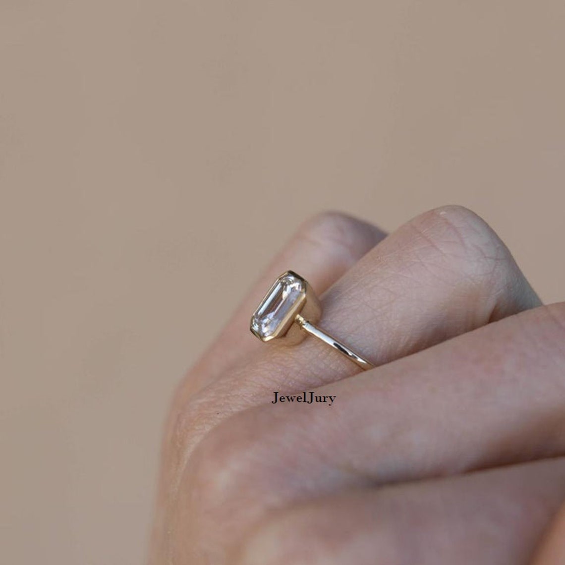 Moissanite Emerald Cut Engagement Ring Emerald Cut Ring - Etsy