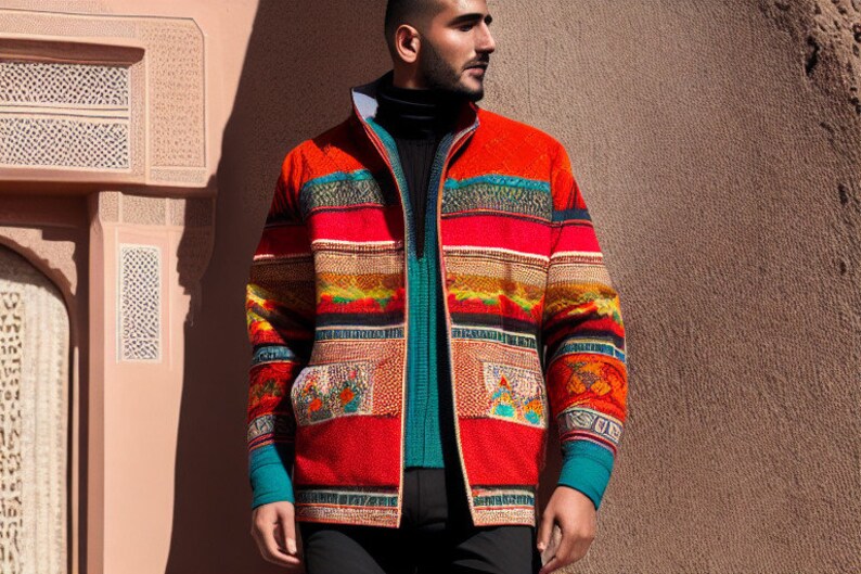 The Moroccan Jacket Leather Digital Illustration - Etsy