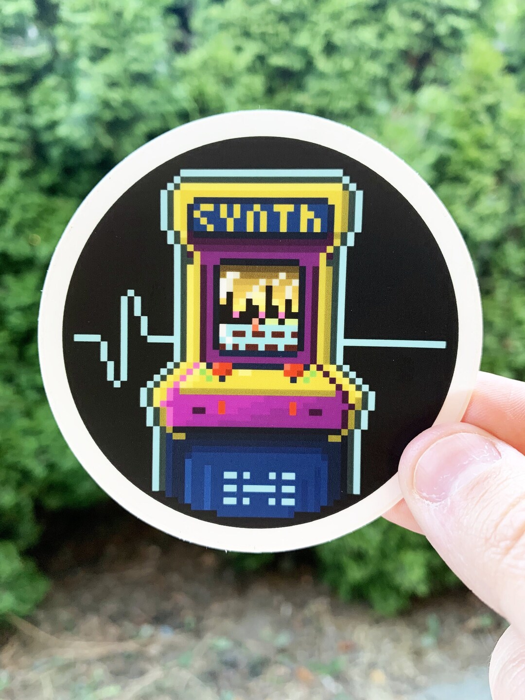 Pixel Art Arcade Machine 3-inch Matte Vinyl Sticker Laptop Decal Water ...