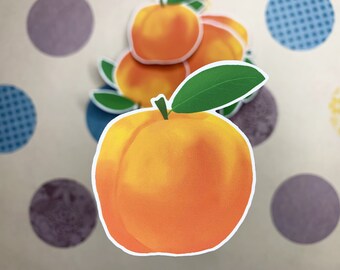 Peach Fruit Stickers One Inch Round Seals - Etsy