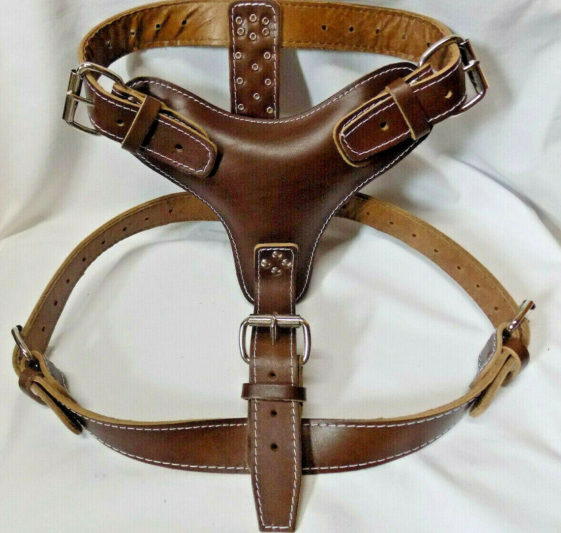 Extra Large Heavy Duty Plain Brown Leather Dog Harness - Etsy UK