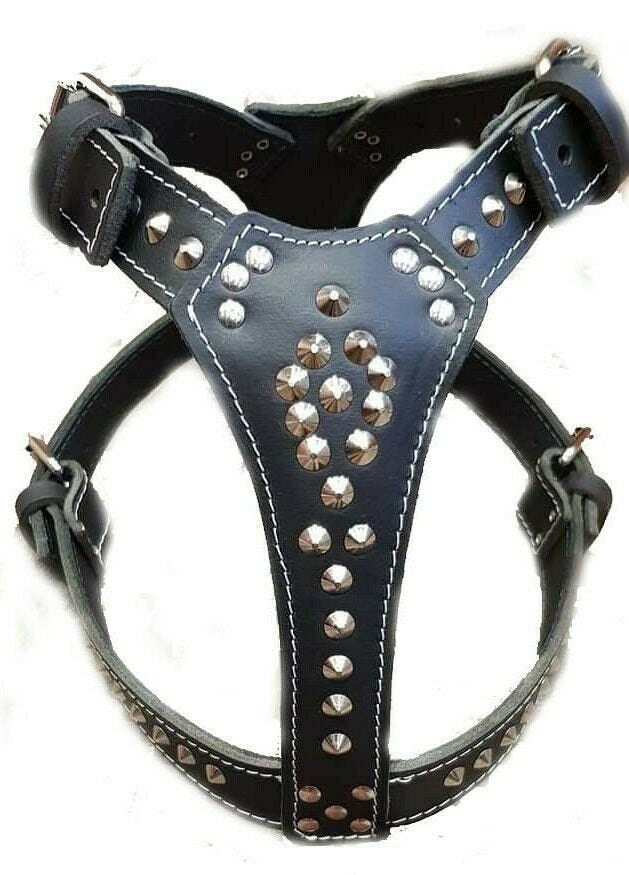 Beautiful Studded Design Leather Dog Harness Fits Large Breeds - Etsy ...
