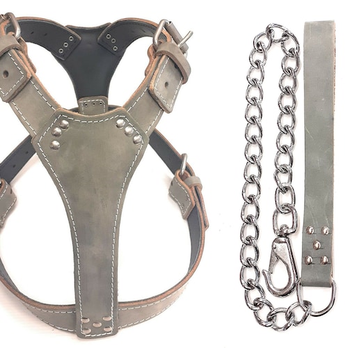 Beautiful Studded Design Leather Dog Harness Fits Large Breeds - Etsy ...