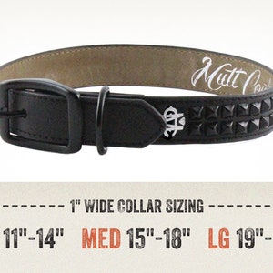 Black Leather Dog Collar With Black Studs - Etsy