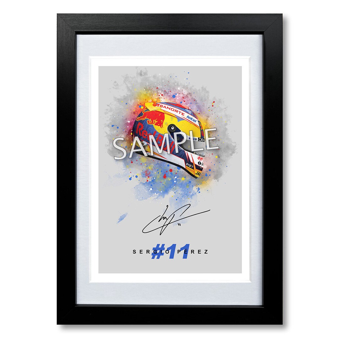 SERGIO PEREZ 2024 Drivers Helmet Poster Signed Print Photo Art ...