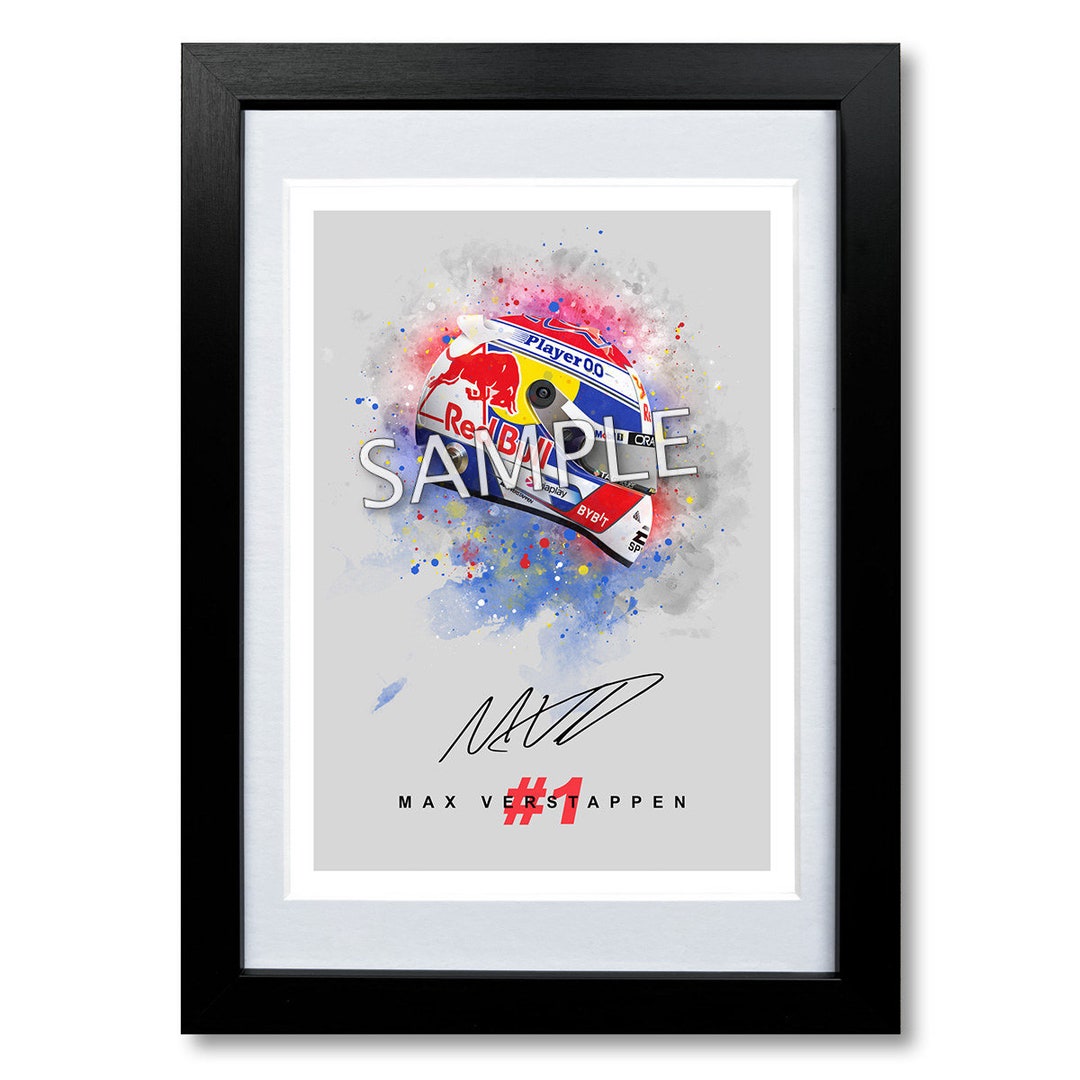 MAX VERSTAPPEN 2024 Drivers Helmet Poster Signed Print Photo Art ...