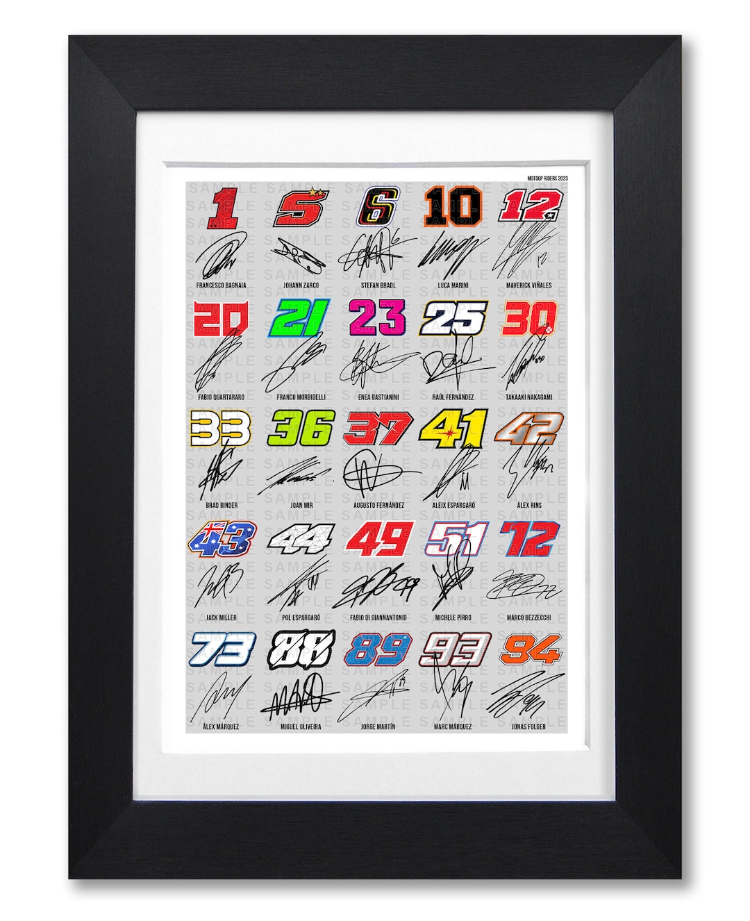 MOTOGP 2023 All Riders Signed Poster Print Photo Autograph Gift MOTO GP ...