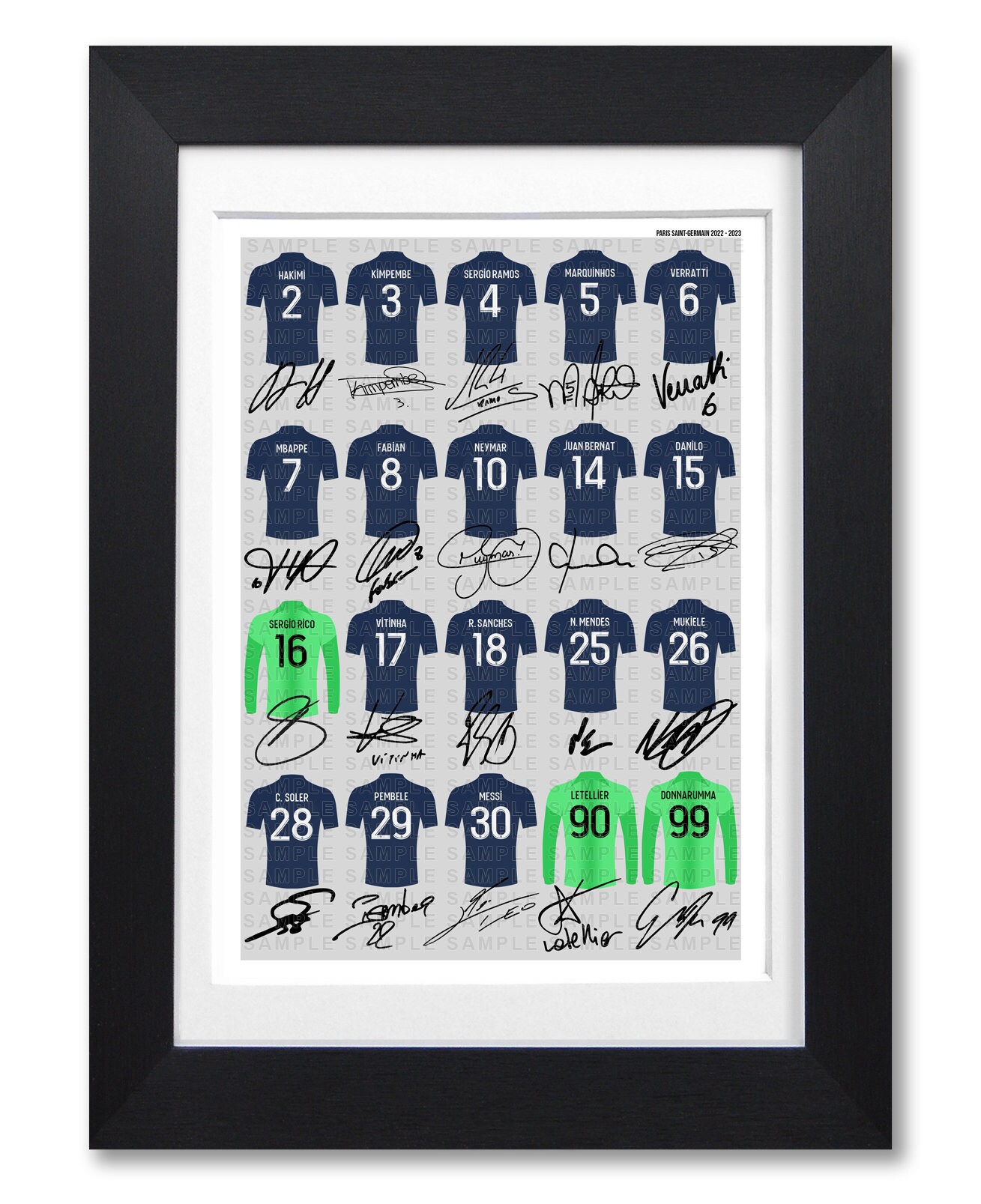 PSG Paris Saint-germain 2023 Squad Team Signed Poster Print Photo ...