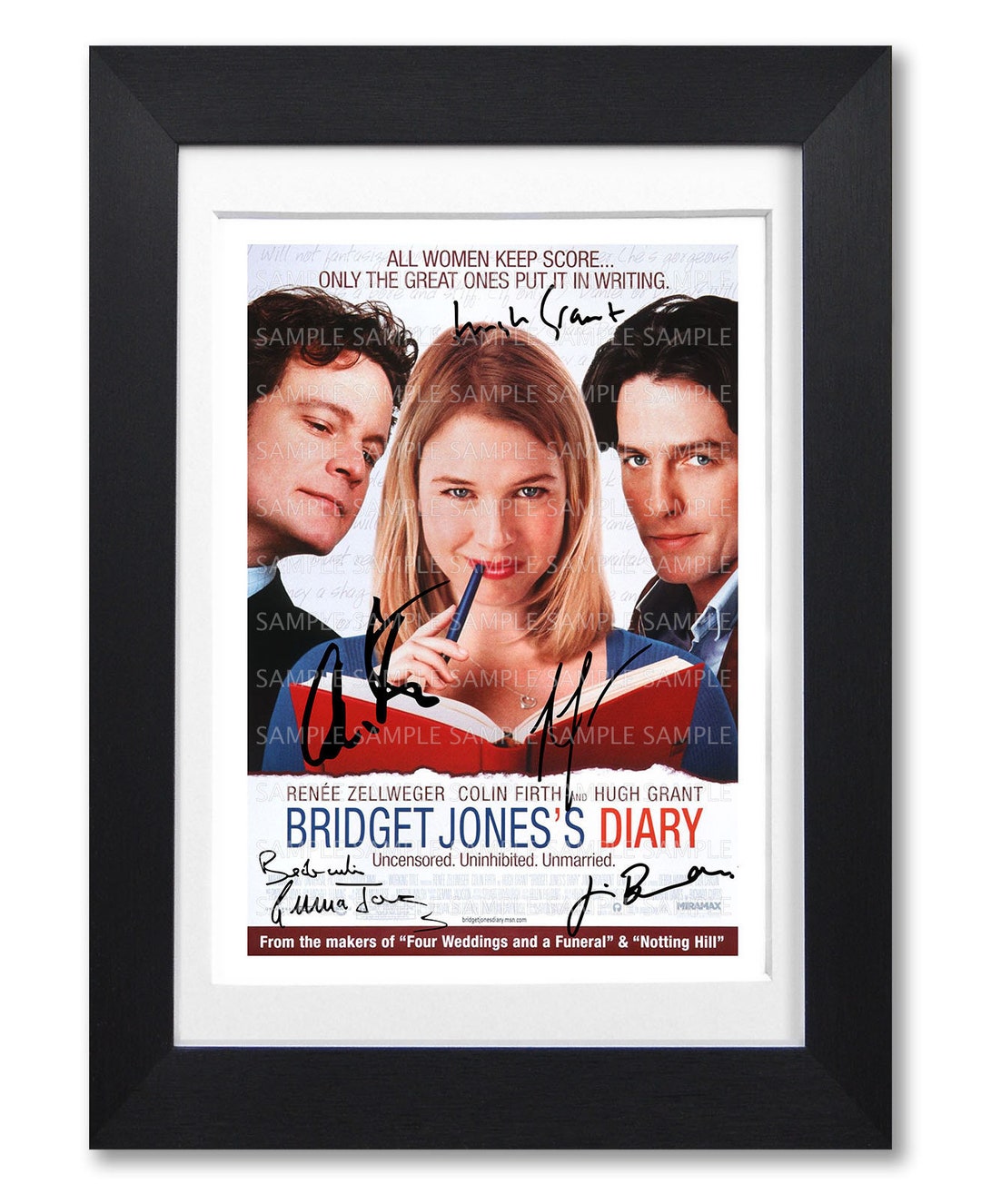 BRIDGET JONES'S DIARY Movie Cast Signed Poster Print Photo Autograph ...