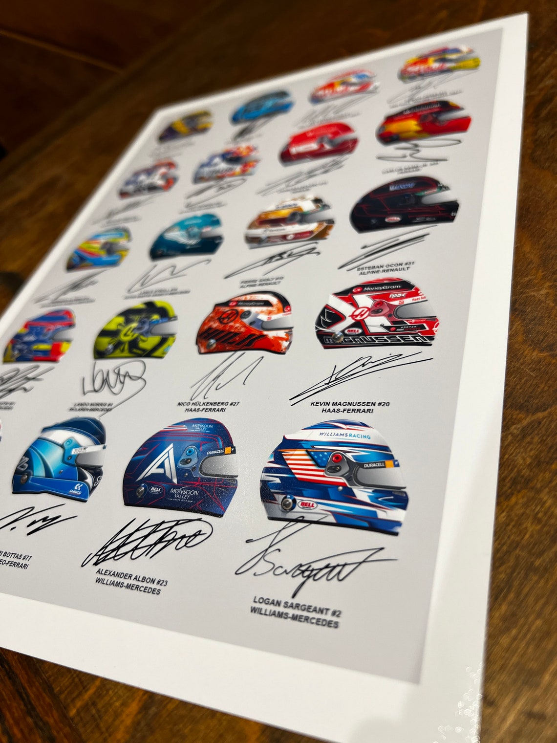 FORMULA ONE 2023 All Drivers Helmets Signed Poster Print Photo - Etsy