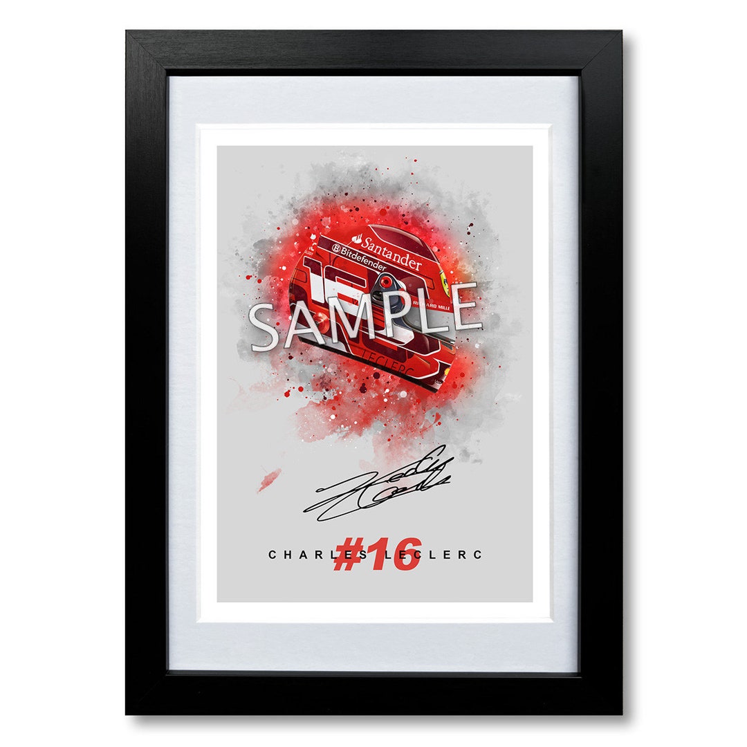 CHARLES LECLERC 2024 Drivers Helmet Poster Signed Print Photo Art ...