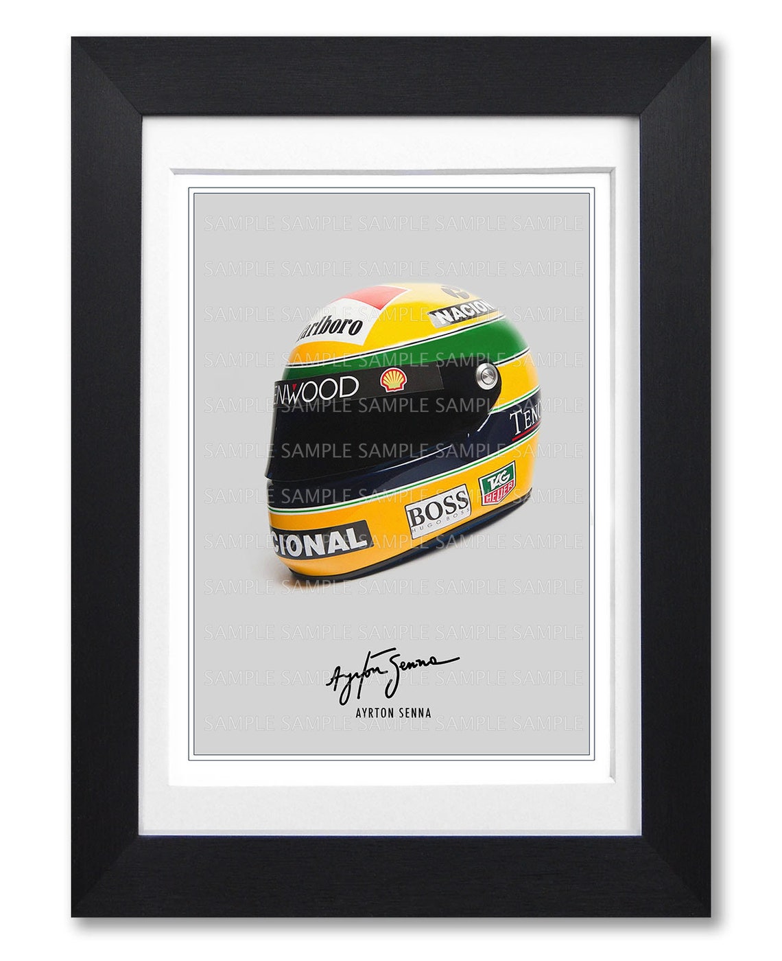 AYRTON SENNA Signed Helmet Poster Print Photo Autograph Gift | Etsy
