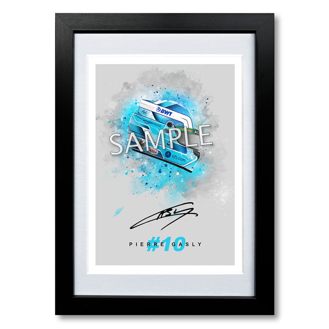 PIERRE GASLY 2024 Drivers Helmet Poster Signed Print Photo Art ...