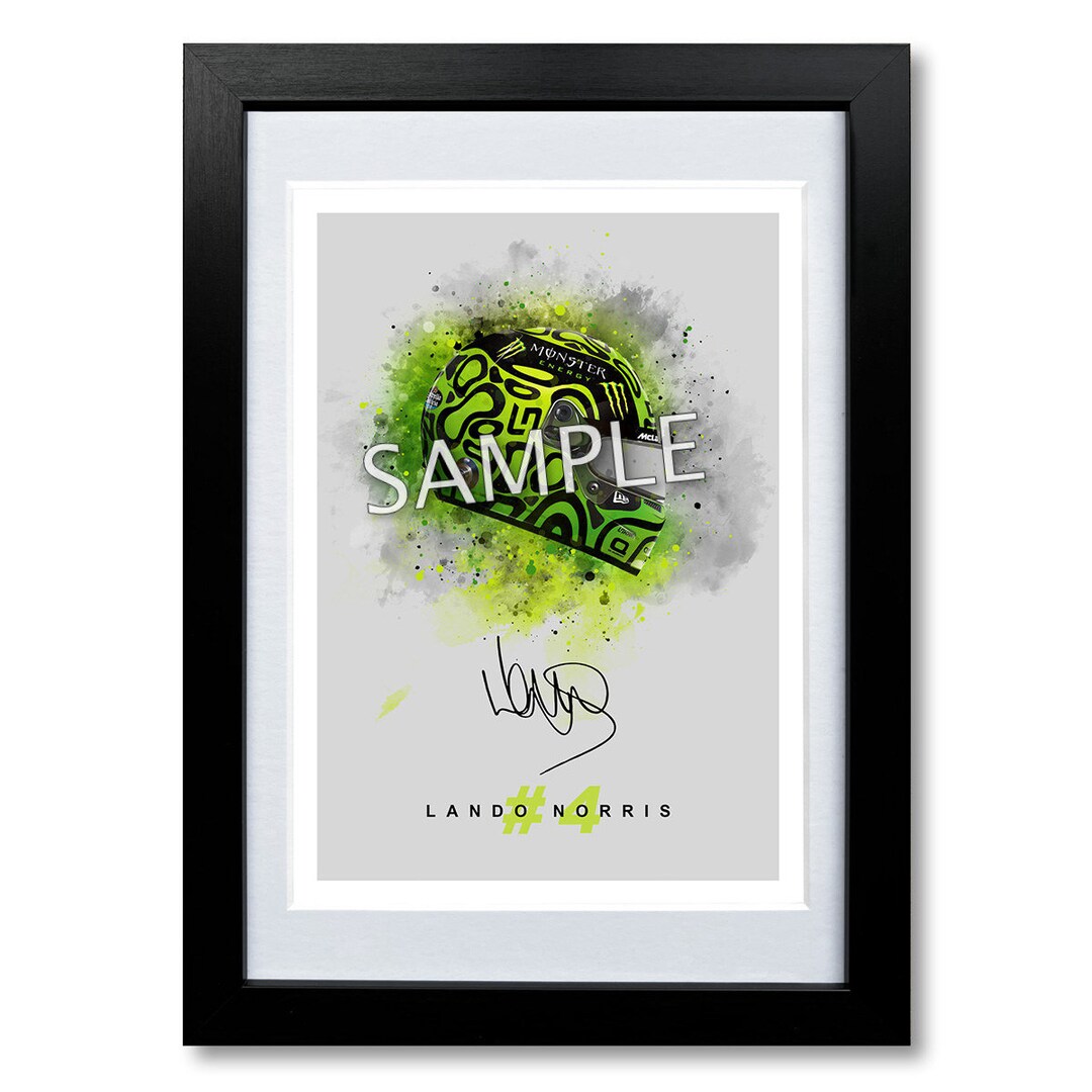 LANDO NORRIS 2024 Drivers Helmet Poster Signed Print Photo Art ...