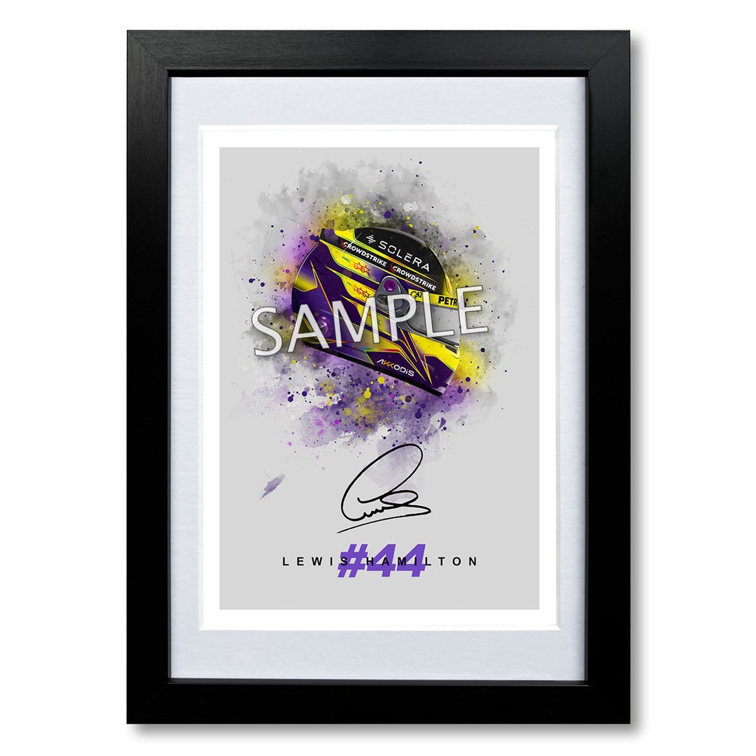 LEWIS HAMILTON 2024 Drivers Helmet Poster Signed Print Photo Art ...