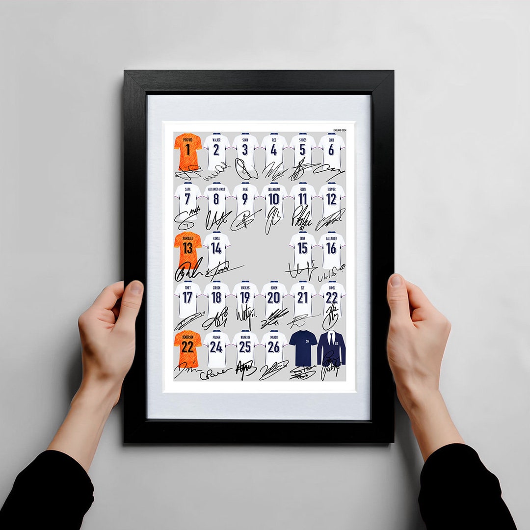 ENGLAND Squad Team Euro 2024 Signed Poster Print Photo Autograph Gift ...