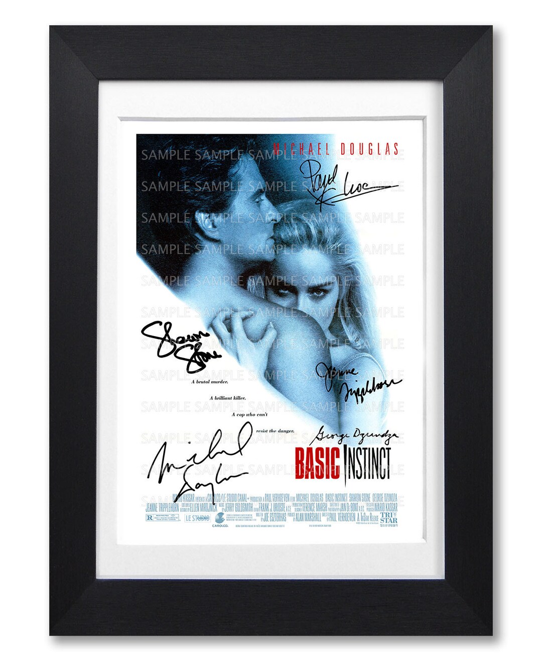 BASIC INSTINCT Movie Cast Signed Poster Print Photo Autograph Gift 1992 ...