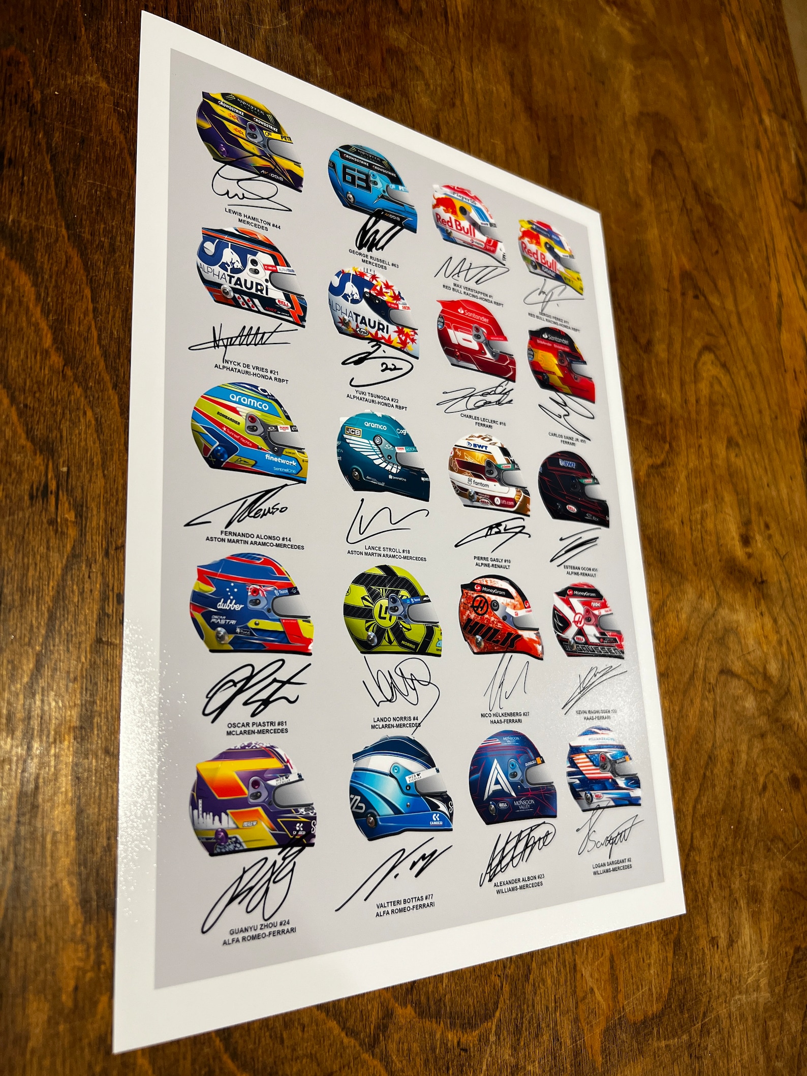 FORMULA ONE 2023 All Drivers Helmets Signed Poster Print Photo - Etsy