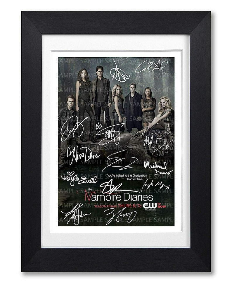 VAMPIRE DIARIES Cast Signed Poster Print Photo Autograph Tv Show Season ...