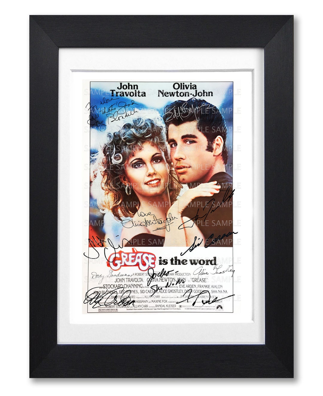 GREASE Movie Cast Signed Poster Print Photo Autograph Gift 1978 Film ...