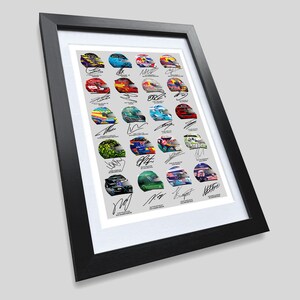 NEW FORMULA ONE 2024 All Drivers Helmets Signed Poster Print Photo ...
