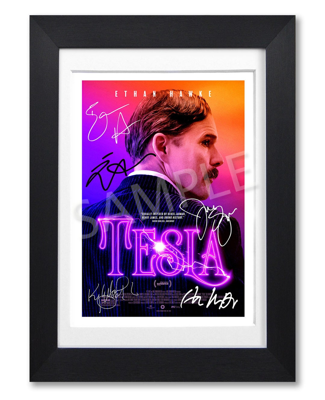TESLA Movie Cast Signed Poster Print Photo Autograph Gift Film 2020 ...