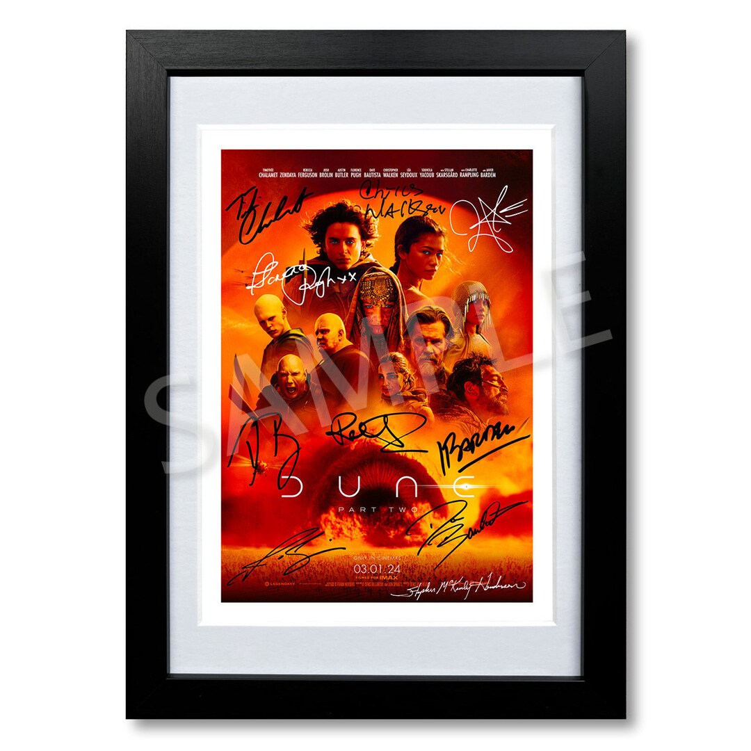 DUNE PART 2 Movie Cast Signed Poster Print Photo Autograph Memorabilia ...