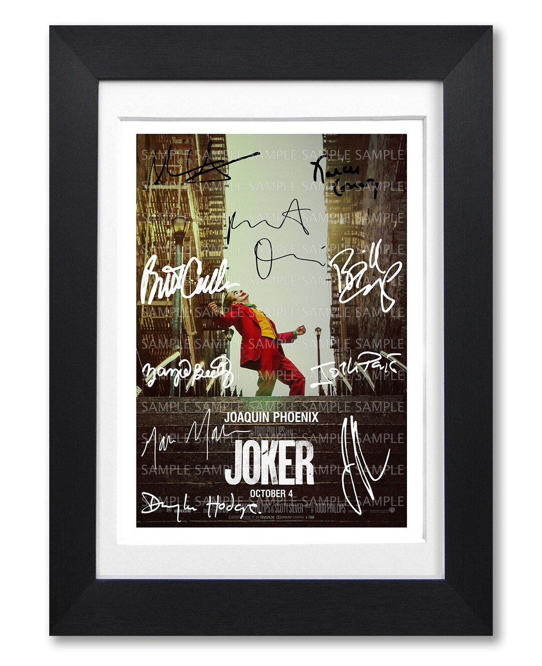 JOKER Movie Cast Signed Poster Print Photo Autograph Memorabilia Framed ...
