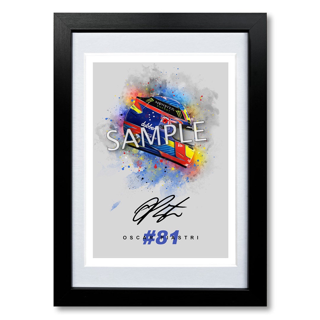 OSCAR PIASTRI 2024 Drivers Helmet Poster Signed Print Photo Art ...