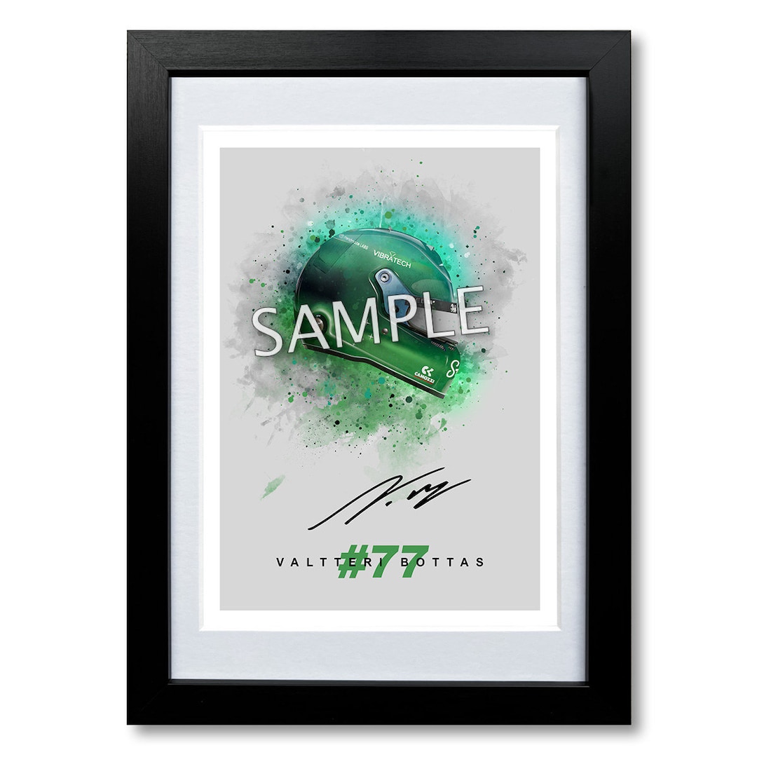 VALTTERI BOTTAS 2024 Drivers Helmet Poster Signed Print Photo Art ...