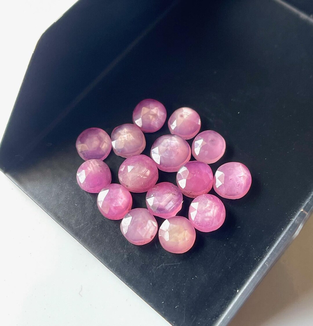 15-pieces-aaa+natural Sheen Sapphire Rose Cut, Size-5-6mm, Round Shape ...