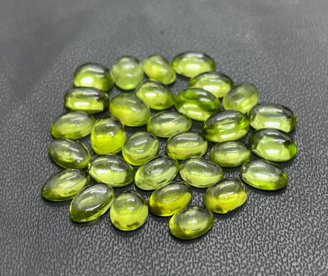 100%natural Green Peridot Cabochon Gemstone Oval Shape Peridot ...