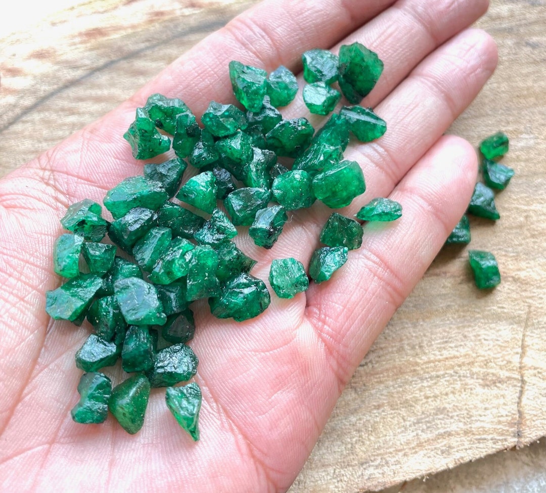 25 PCS~ Natural Emerald Rough Crystal Raw, May Birthstone, Green ...