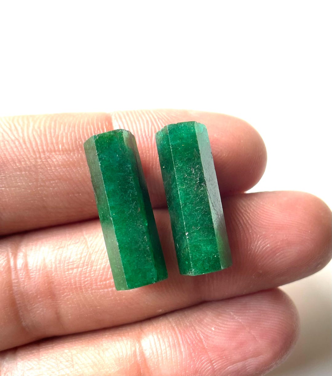 20mm-natural Emerald Beryl-match Pair Pencil Shape, 1 Pair Emerald ...