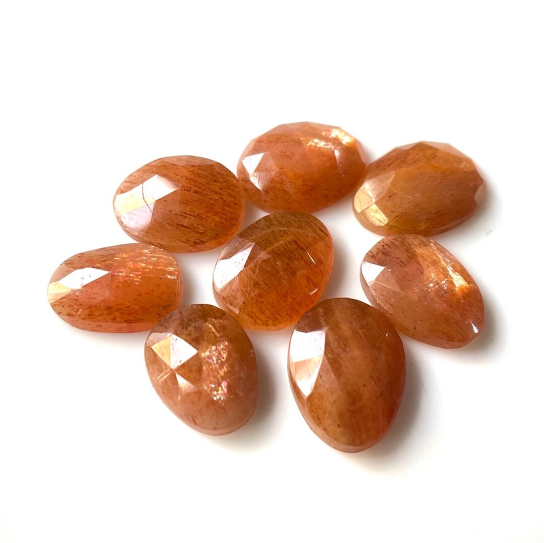 Aaa+sunstone 8 Pieces~100%natural Rose Cut Gemstone, 14-10 MM, Free ...