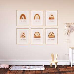 Positive Affirmation Posters for Kids, Set of 6, Boho Nursery Art ...