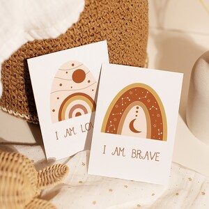 Positive Affirmation Posters for Kids, Rainbow Moon Print, Digital ...