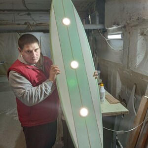 Surfboard Shaped Ceiling Chandelier, Light Green, Pool Billiard Table ...