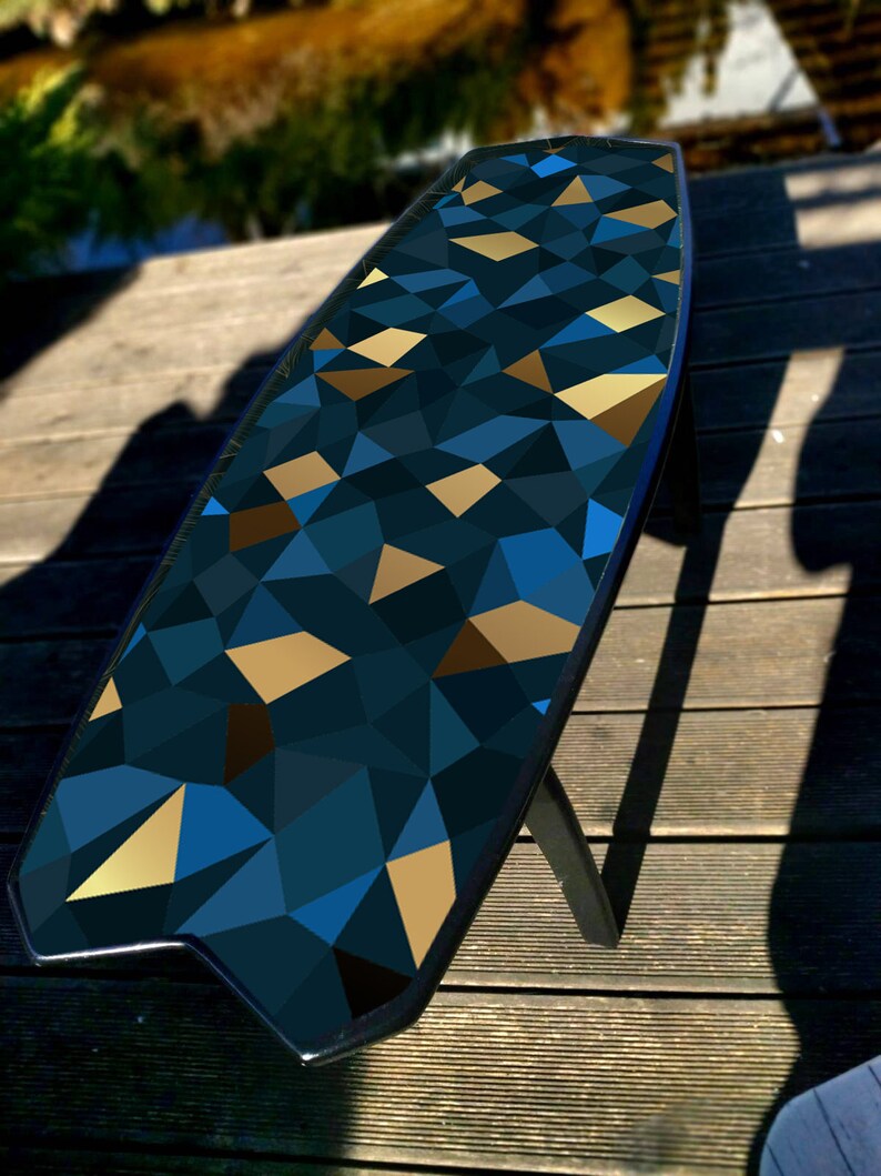 Fish Surfboard Shaped Accent Sofa Table With Leaves Pattern: - Etsy