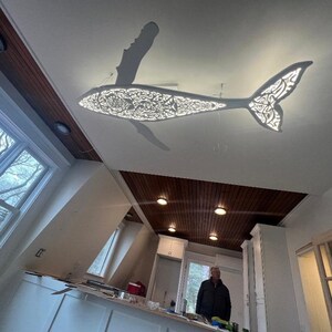 Whale and Calf LED Chandelier – Ocean Ceiling Light for Nursery and ...