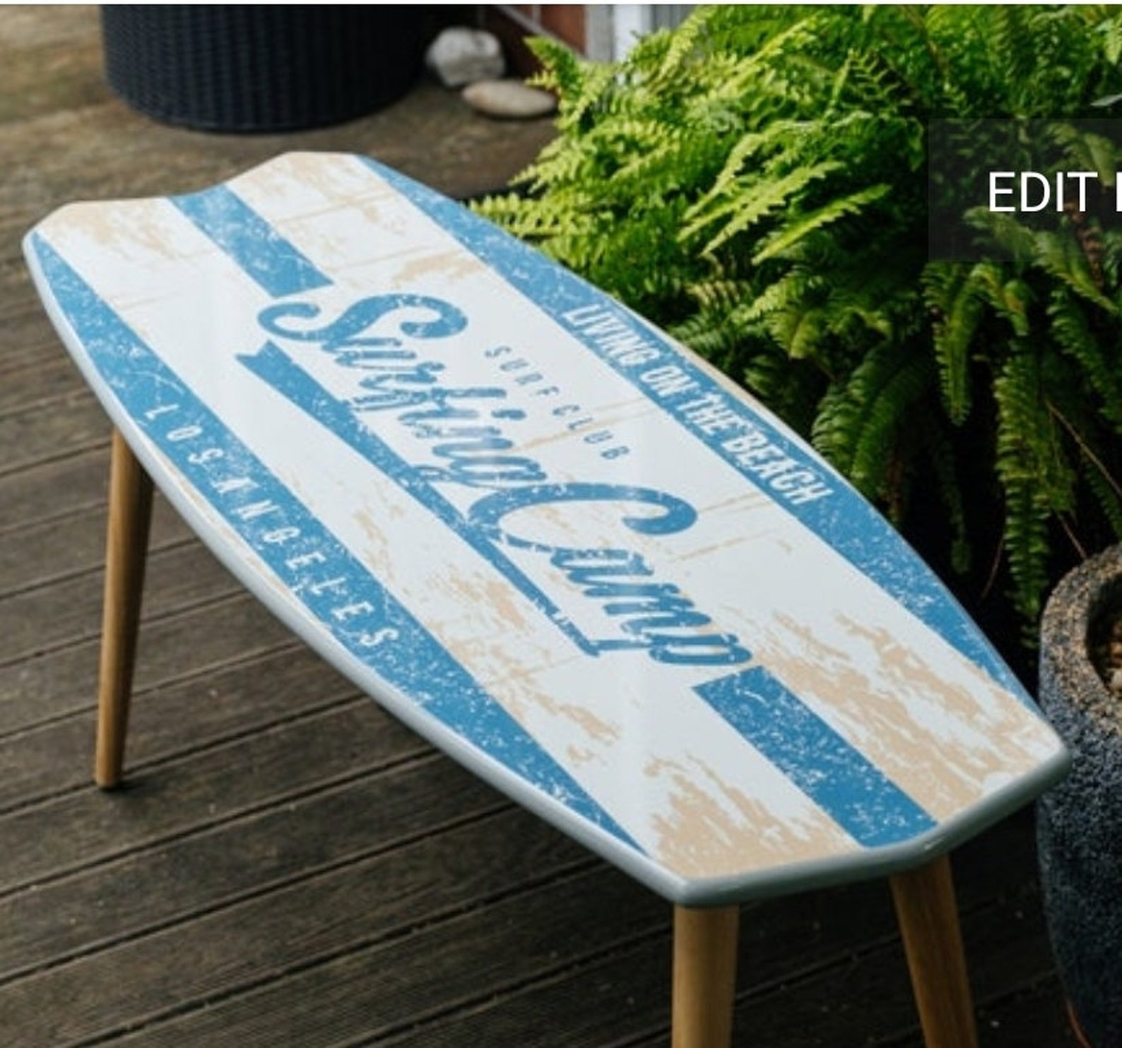 Surfboard Table Surfing Camp Surfing Gift Bar Decor Beach - Etsy
