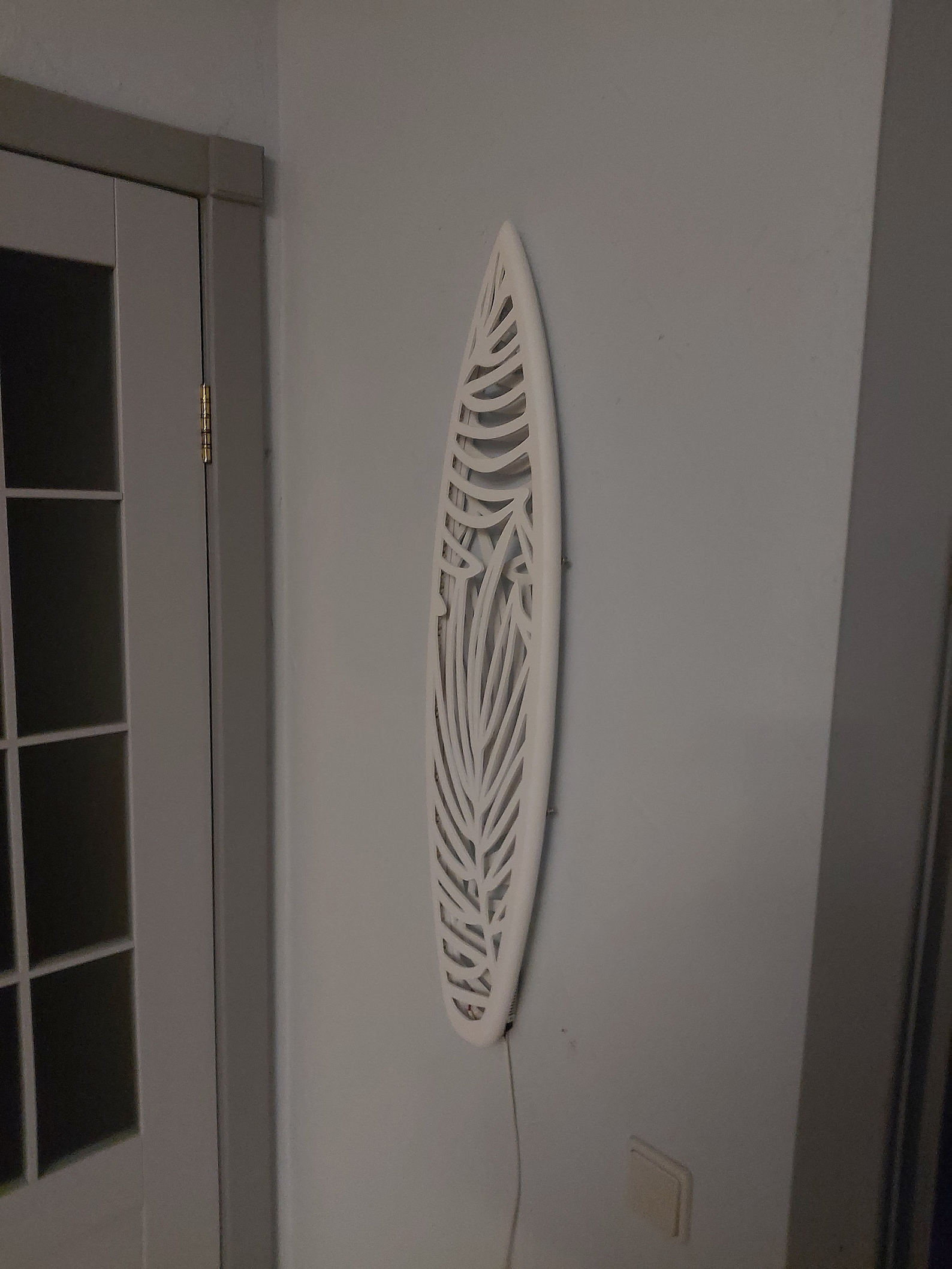 Surfboard Inspired Wall Led Light With Botanical Pattern: | Etsy