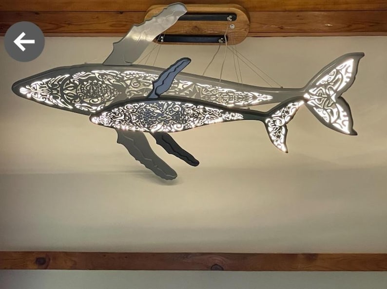 Whale and Calf LED Chandelier – Ocean Ceiling Light for Nursery and ...